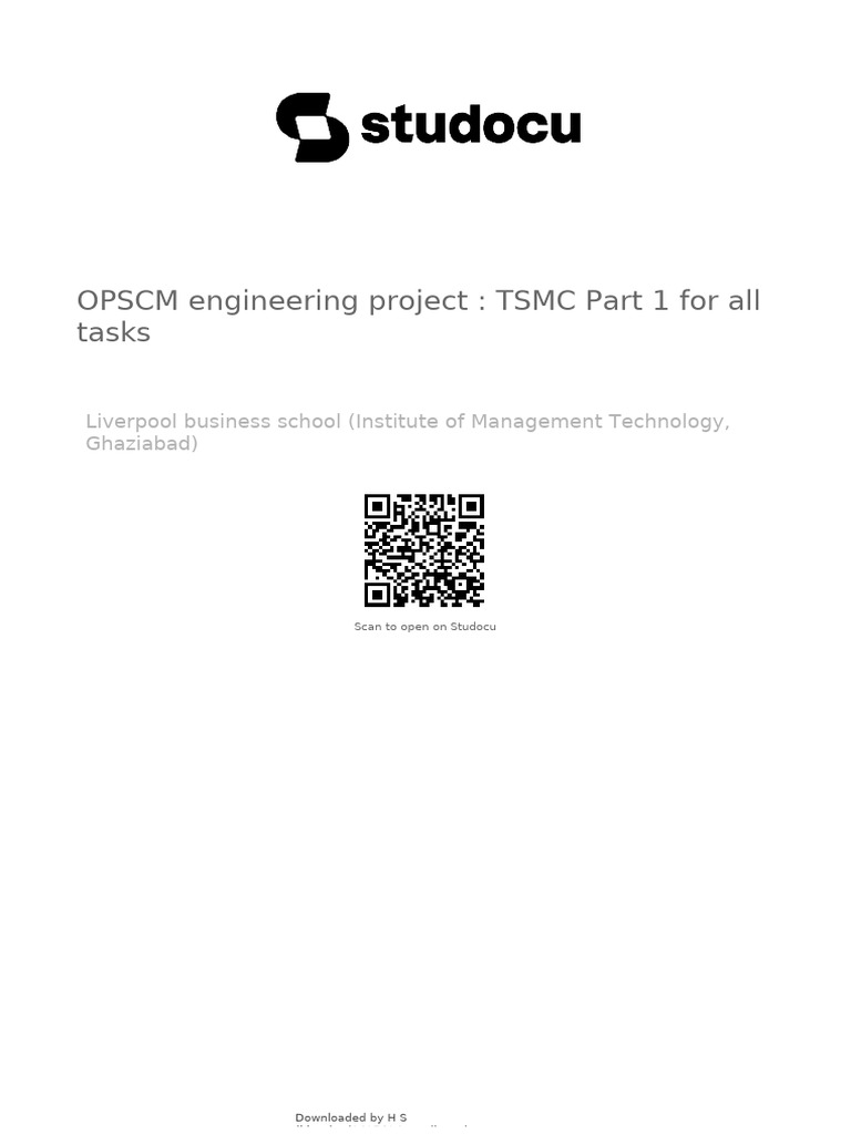 opscm-engineering-project-tsmc-part-1-for-all-tasks | PDF | Supply Chain | Forecasting