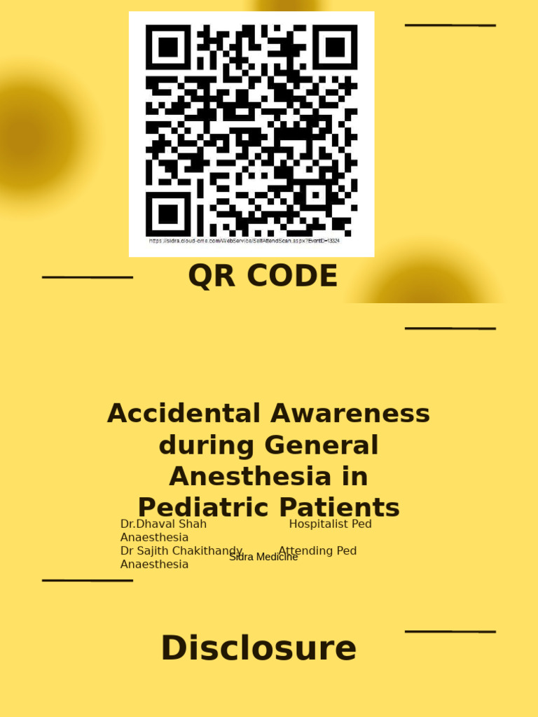 Anaesthesia Awareness in Pediatric Patients | PDF | Anesthesia | Medical Specialties