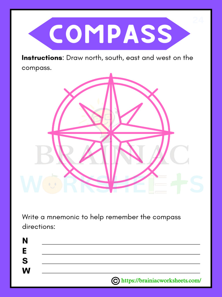 Compass Directions Mnemonic Worksheet | PDF
