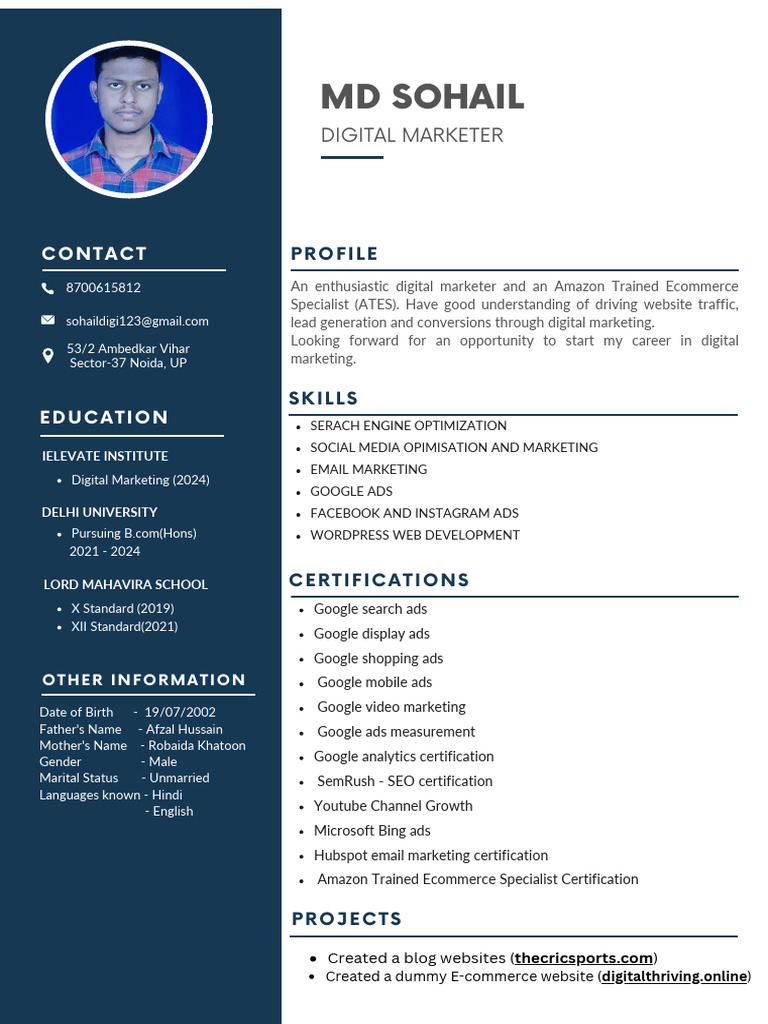 Sohail Resume | PDF