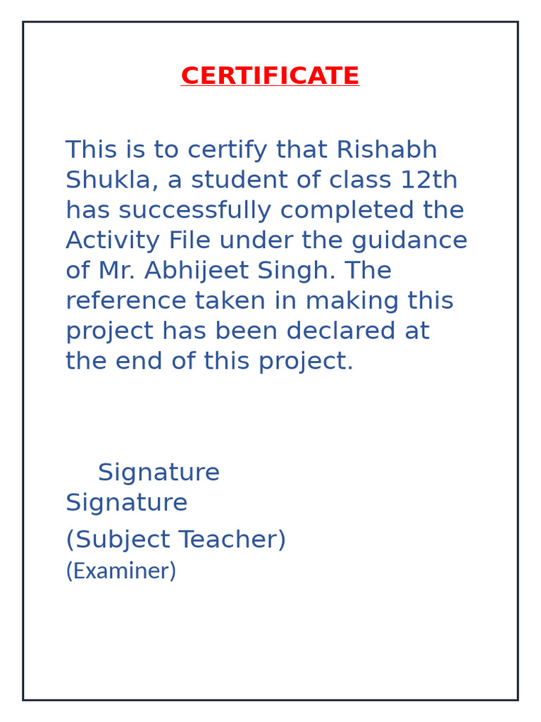 Certificate Physics | PDF