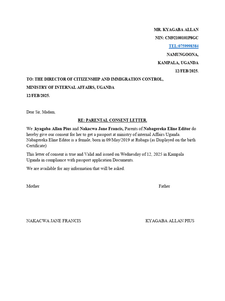 Consent Letter PDF | PDF