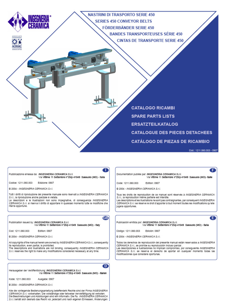 Ricambi Nastrini Serie 450 - 0907 | PDF