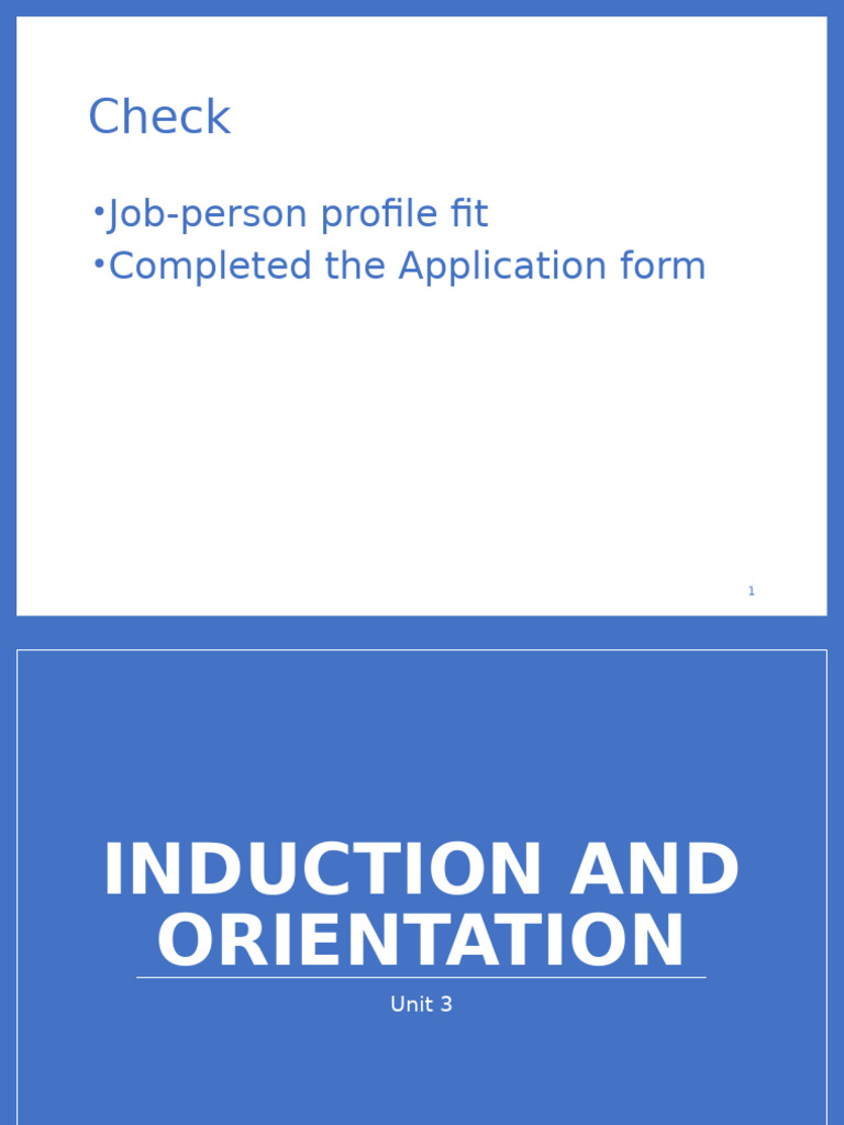 Module 2.4 - Induction and Orientation | PDF