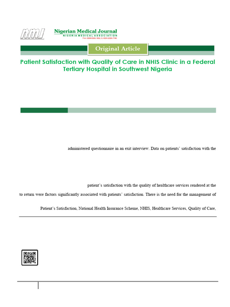 Ajol-File-Journals NHIA SAMPLE SIZE | PDF | Health Care | Patient