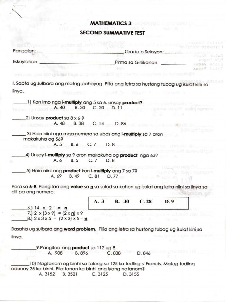 math 2nd quarter | PDF