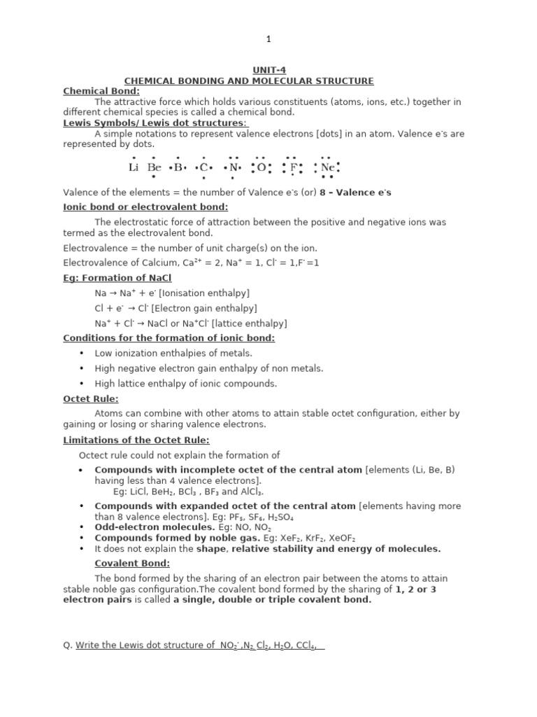 Chemical Bonding & Molecular Structure | PDF | Molecular Orbital ...