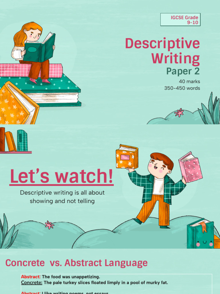 G9 - Descriptive Writing | PDF | Experience | Linguistics