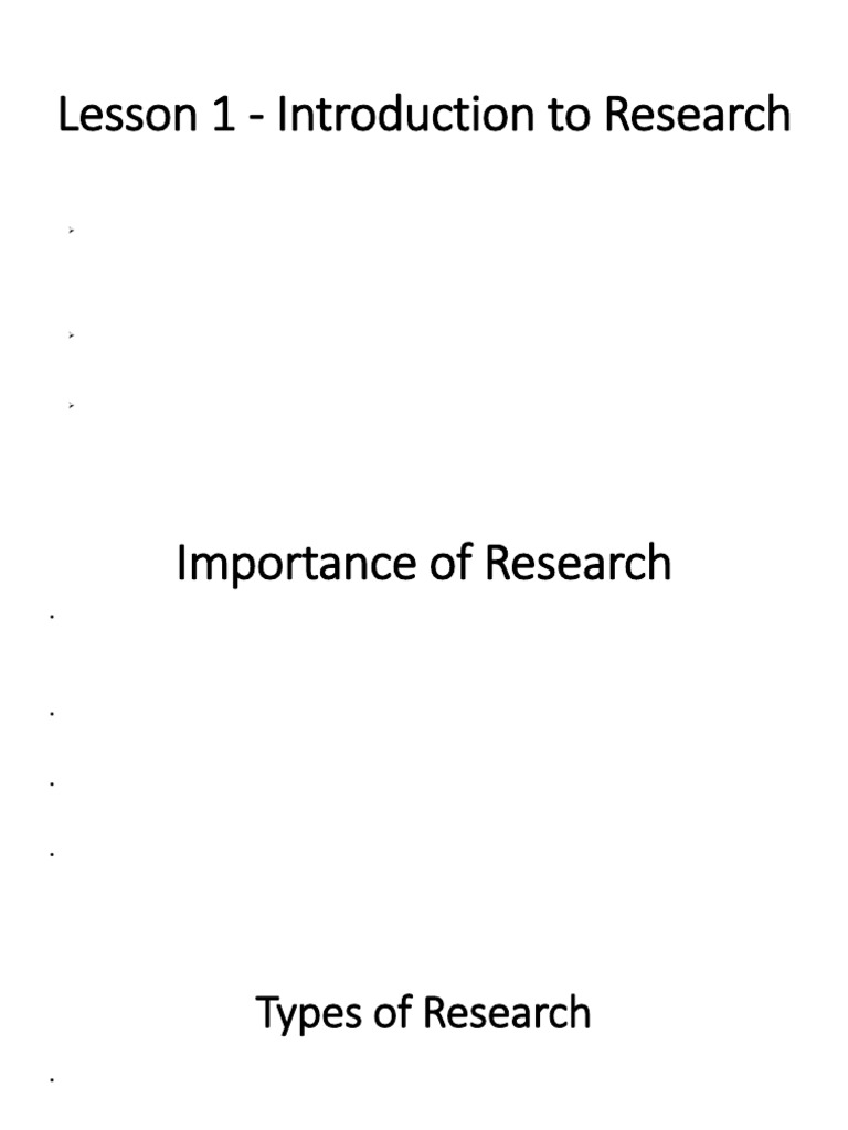 Lesson 1 Introduction To Research | PDF | Knowledge | Data