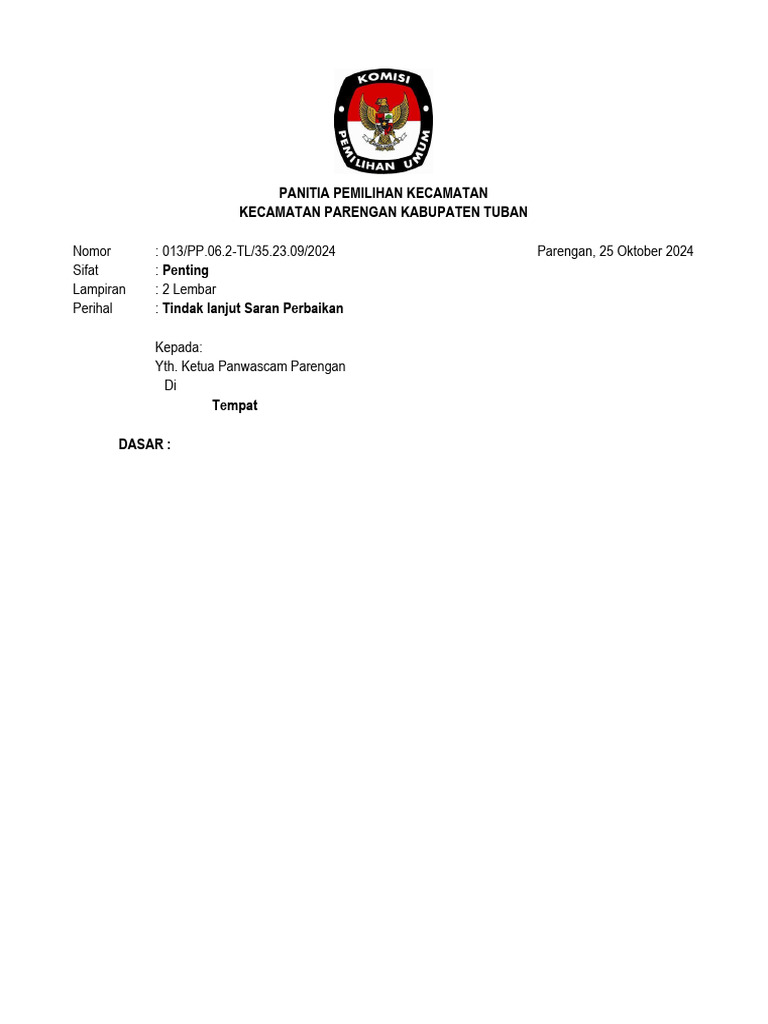 TL Sarper Panwas 25 Okt 2024 | PDF