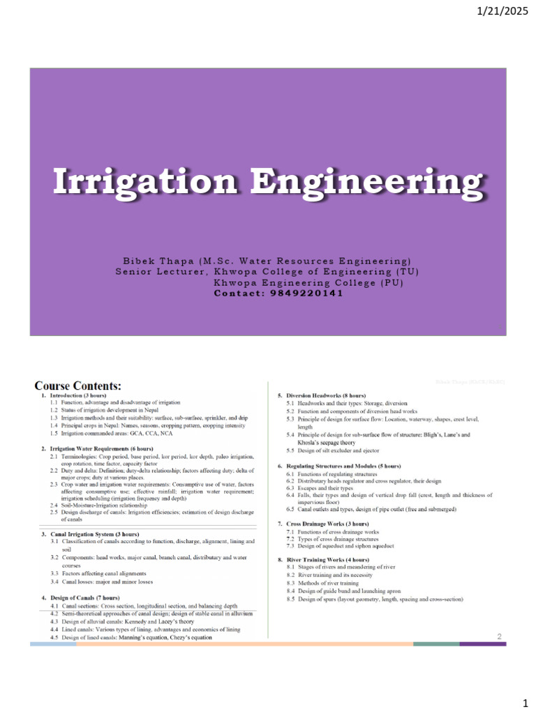 IE Chapter 1 Introduction | PDF | Irrigation | Water