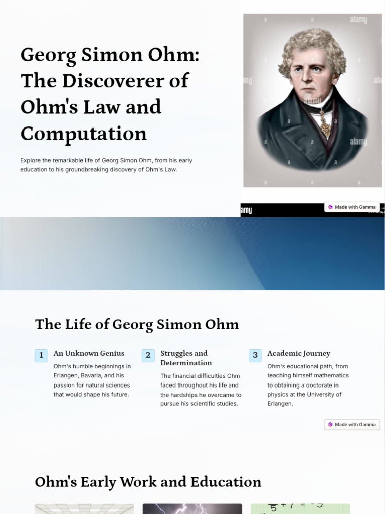 Georg Simon Ohm The Discoverer of Ohms Law and Computation | PDF ...
