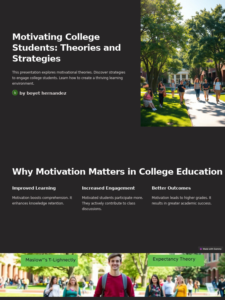 Motivating College Students: Strategies & Theories | PDF | Motivational ...