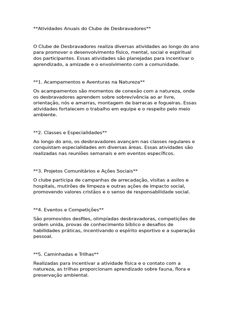 SCRIBID Atividades Anuais DBV | PDF