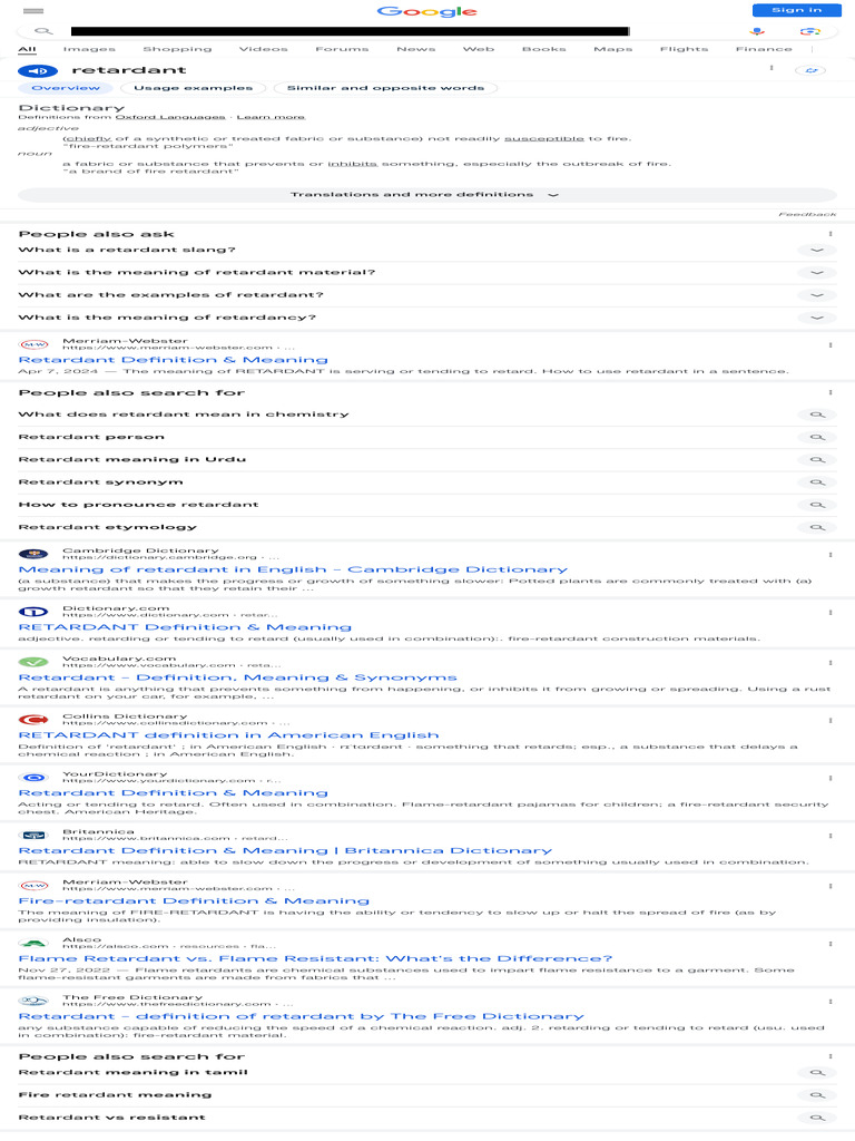 What Does Retardant Mean - Google Search | PDF | Linguistics