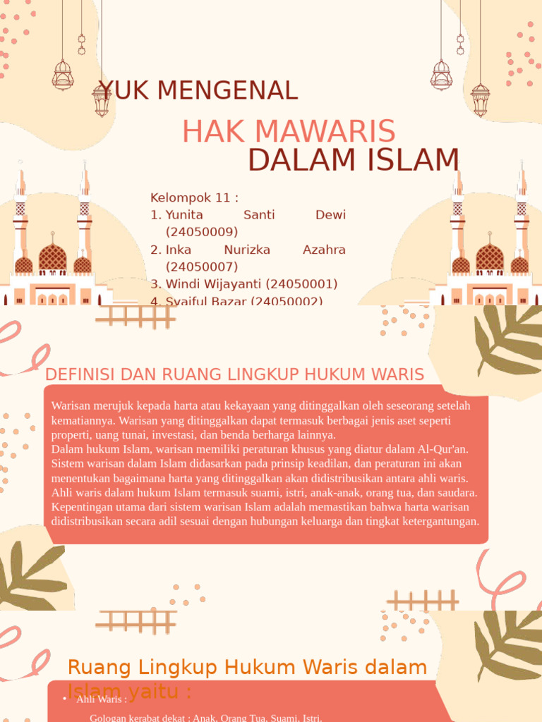 Presentasi Hak Waris Menurut Islam | PDF