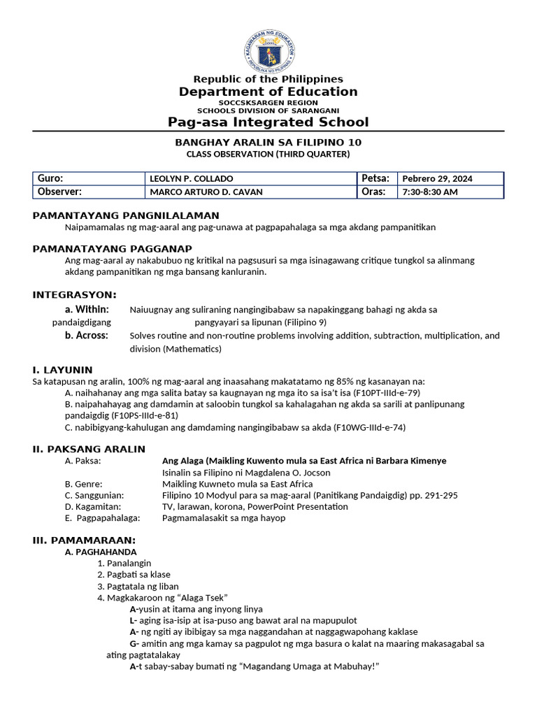 CO3 LESSON PLAN | PDF