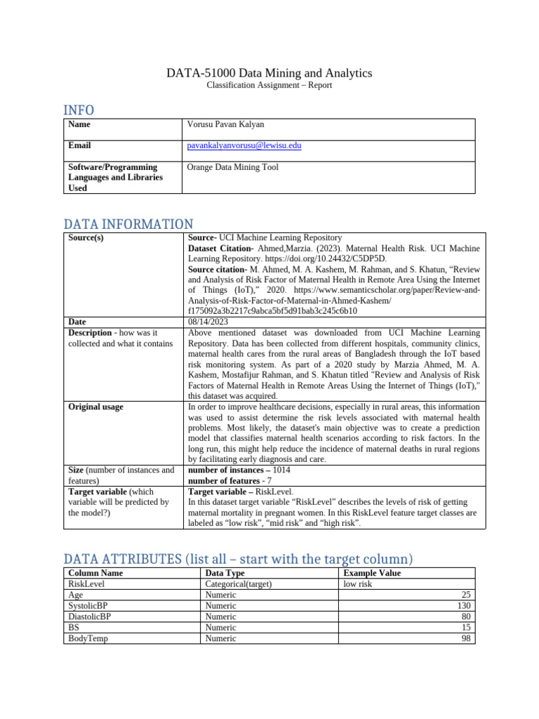 DATA 51000 ClassificationAssignment | PDF | Cross Validation (Statistics) | Outlier