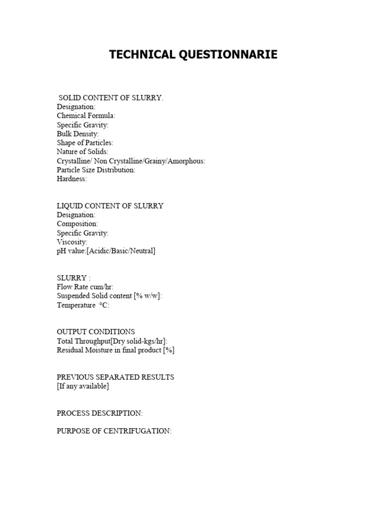 Technical Questionnarie1 | PDF