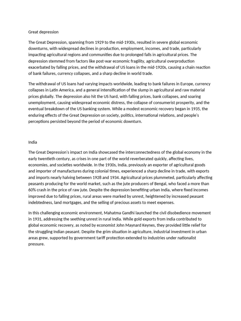 Great Depression | PDF | Great Depression | Recession