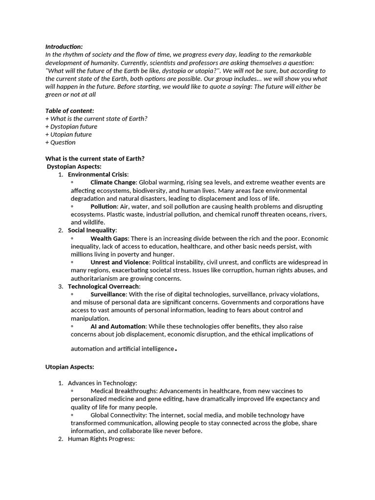 English script 1 | PDF | Climate Change | Dystopia