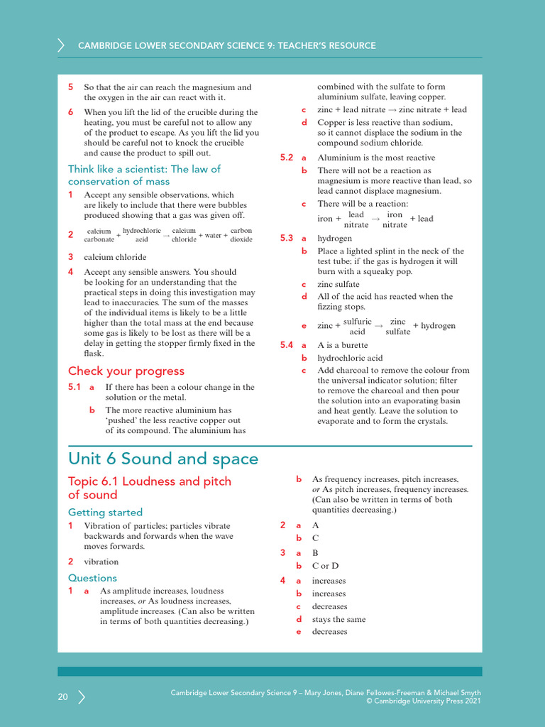 Cambridge Lower Secondary Science 9 Guide | PDF | Solar System | Plate ...