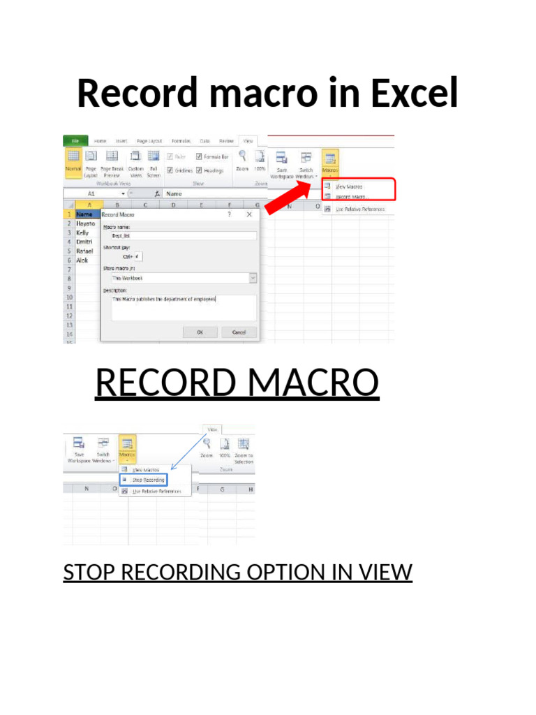 Excel Macro Recording Guide | PDF