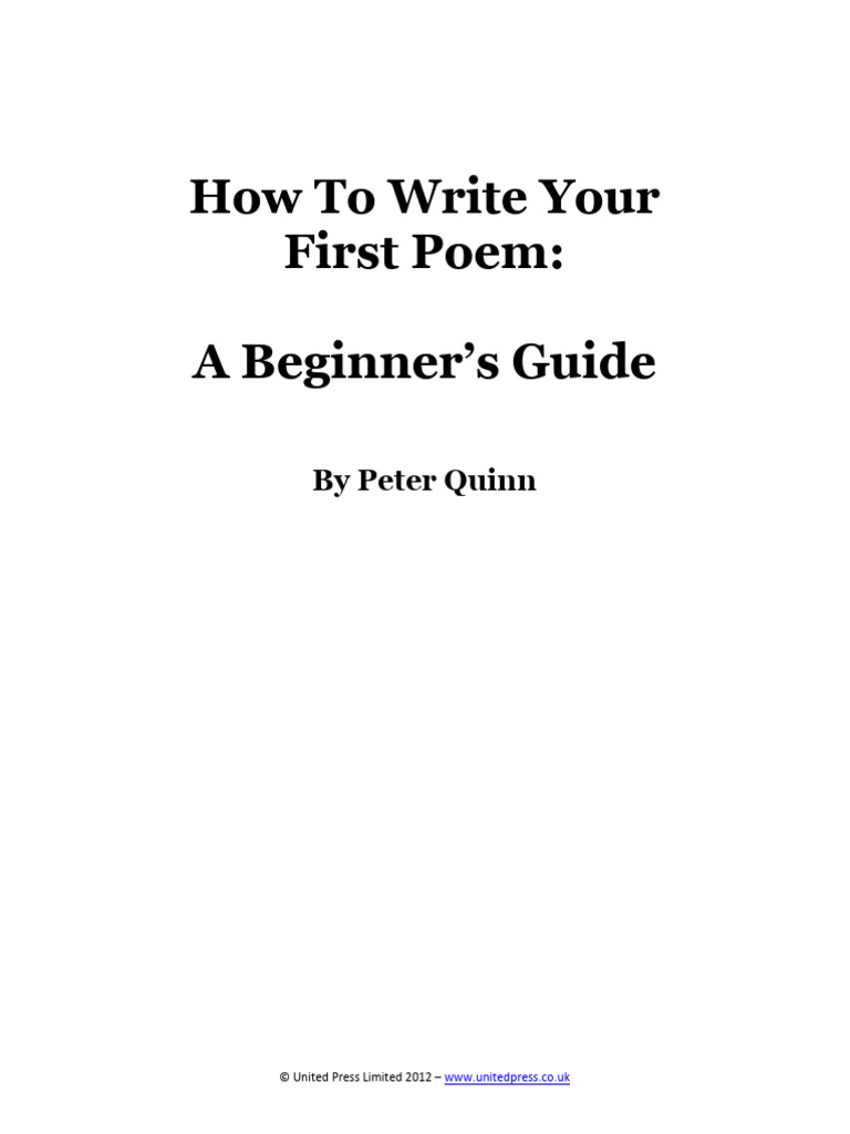 Silo - Tips How To Write Your First Poem A Beginner S Guide | PDF | Poetry