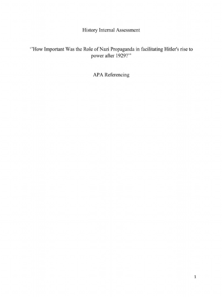 IB History IA Sample (Without Marks) | PDF