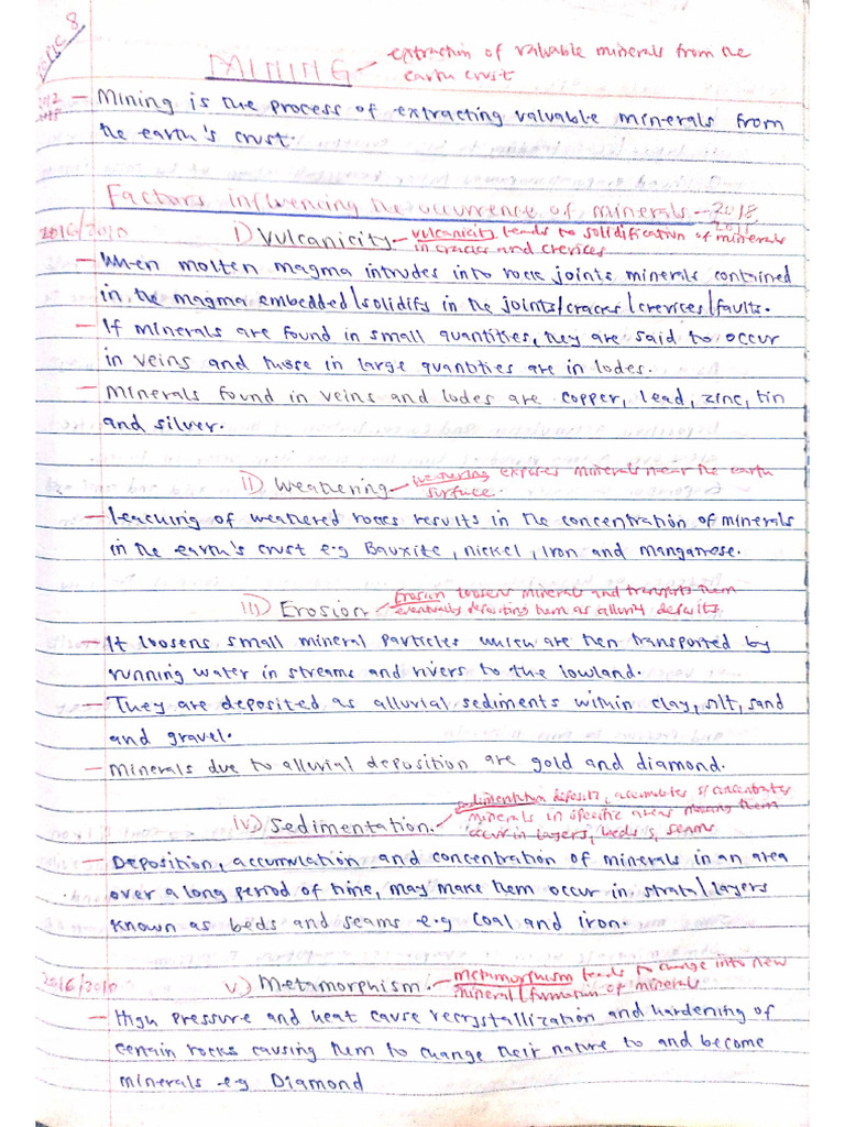 Mining Kcse - Notes | PDF