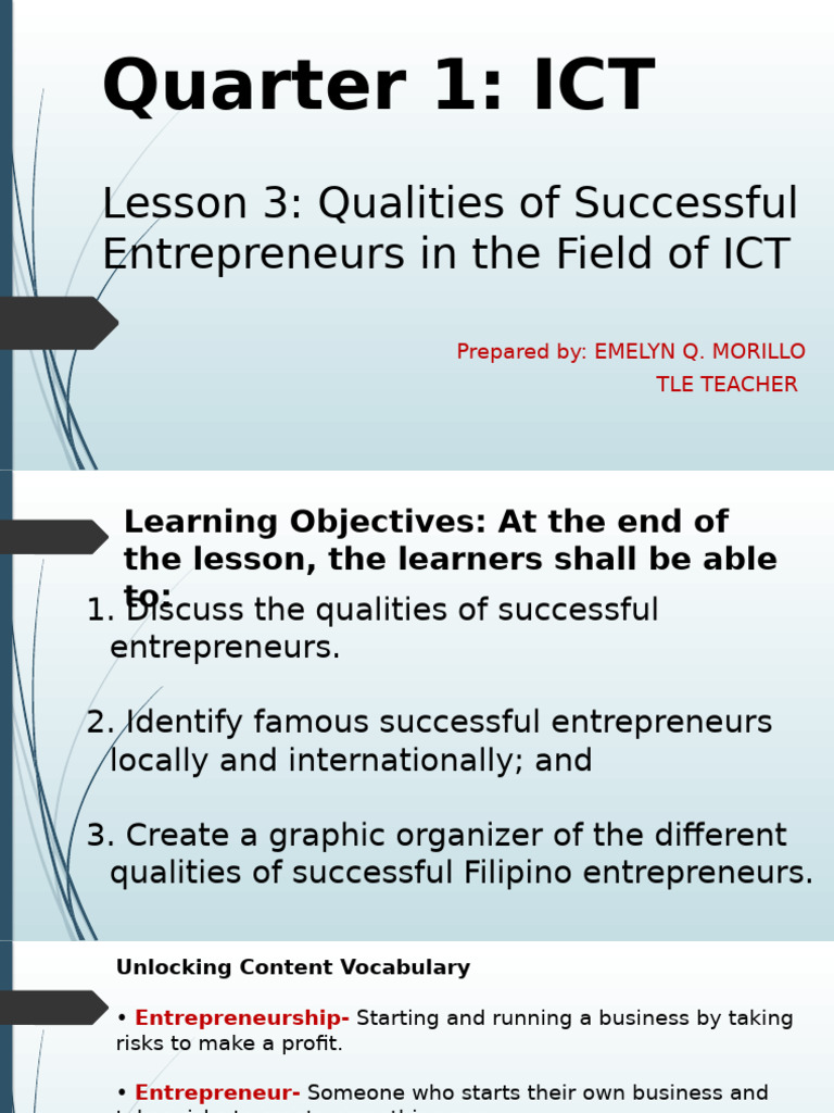 Grade 7 Lesson 3 4 Pdf Educational Technology Occupational