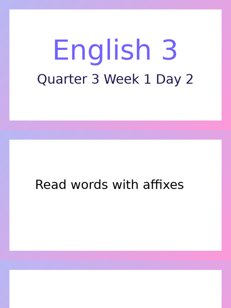 Eng Q3 Week 2 - Affixes | PDF | Word | Lexicology
