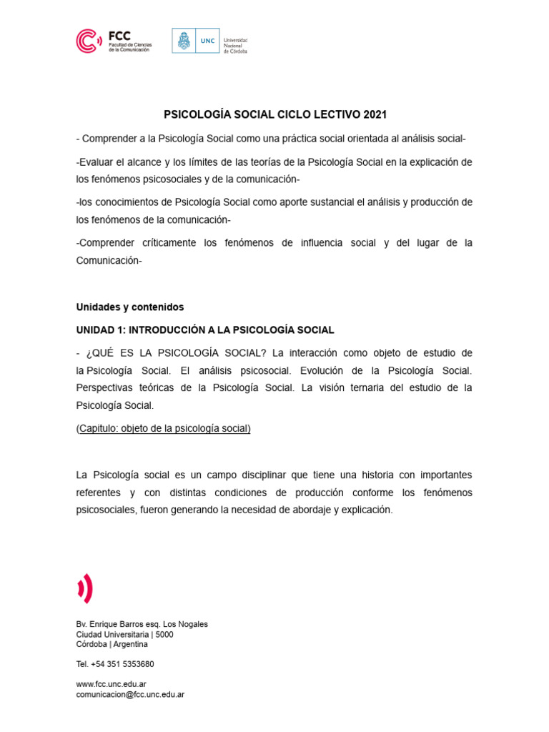 U1 - PSocial - Introducción A La PSocial | PDF | Psicología Social | Sicología