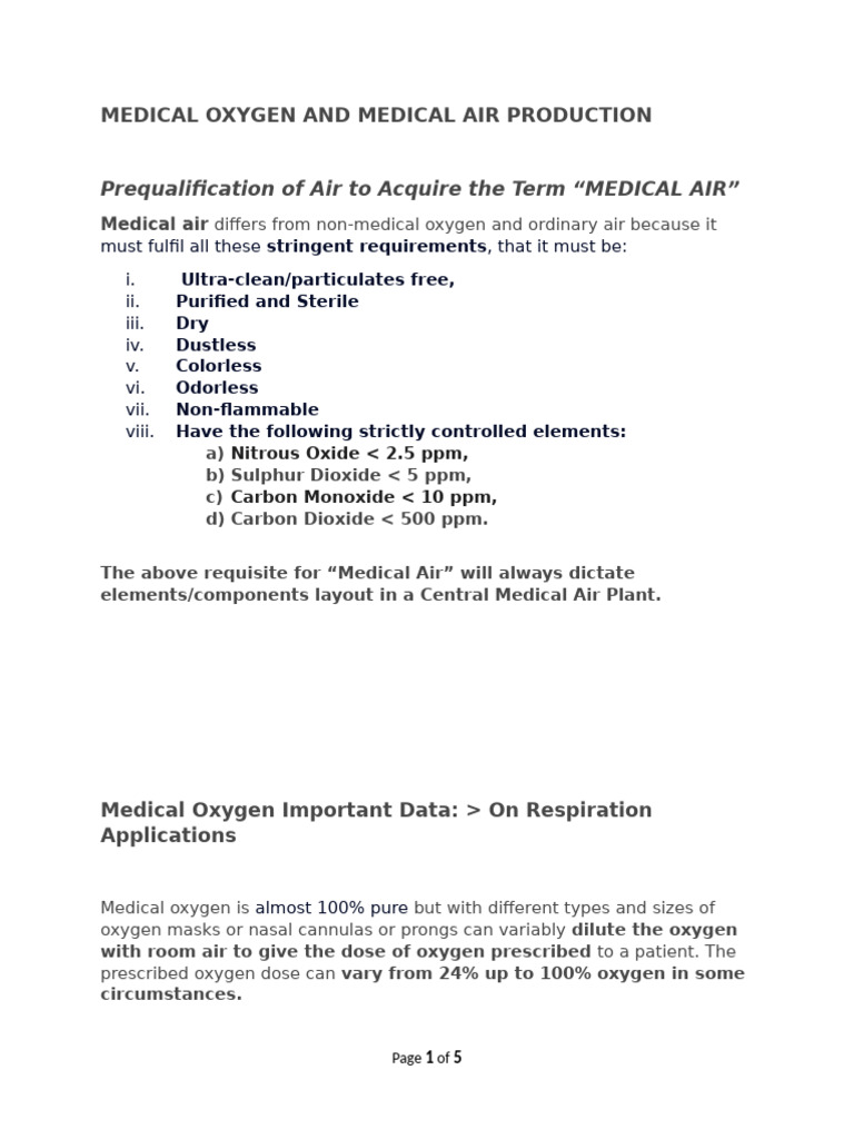 Medical Oxygen and Medical Air | PDF | Adsorption | Materials
