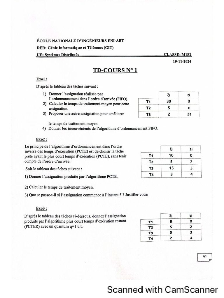 TD-N1 Système Distribué | PDF