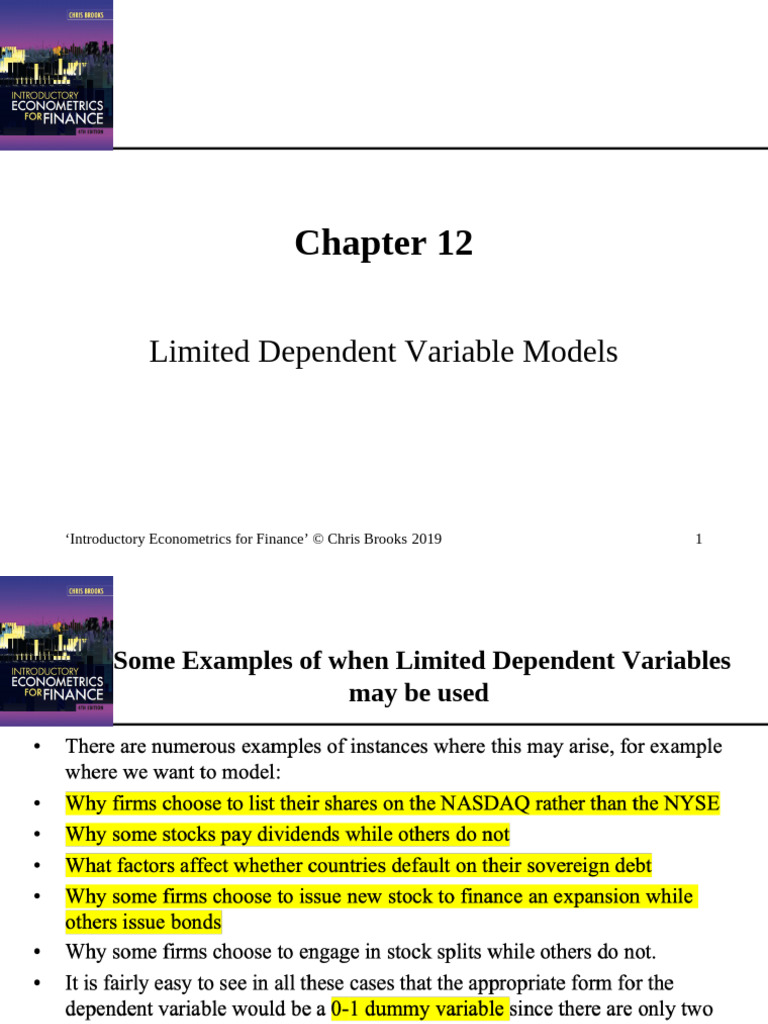 Advanced Econometrics Session1 | PDF | Logistic Regression | Econometrics