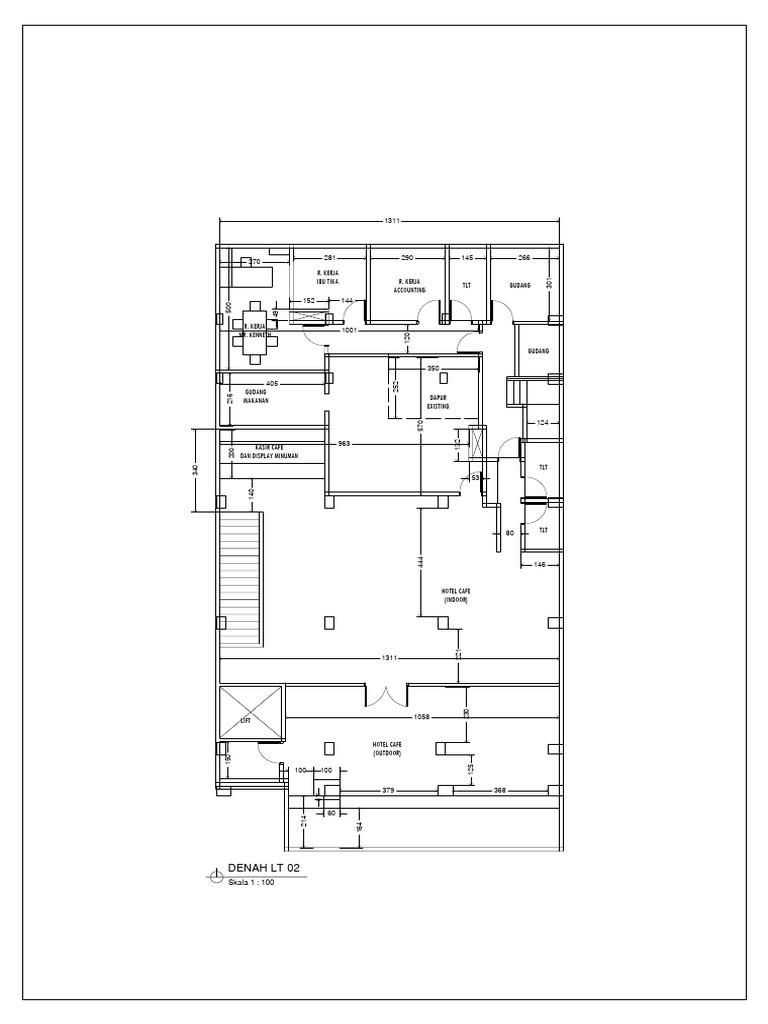 Denah LT-02 Cafe Layout Plan | PDF