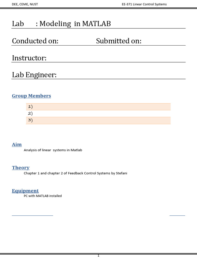 LAB#1,2_LCS | PDF | Control Theory | System