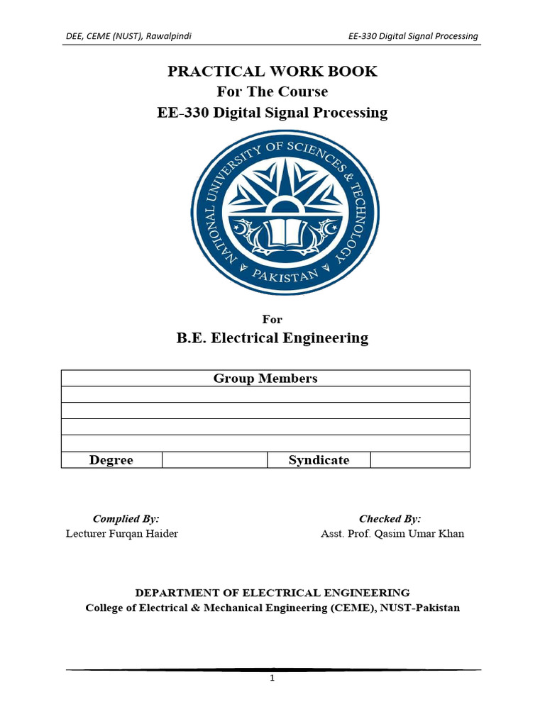 EE-330 DSP Lab Manual | PDF | Digital Signal Processor | Computer Engineering