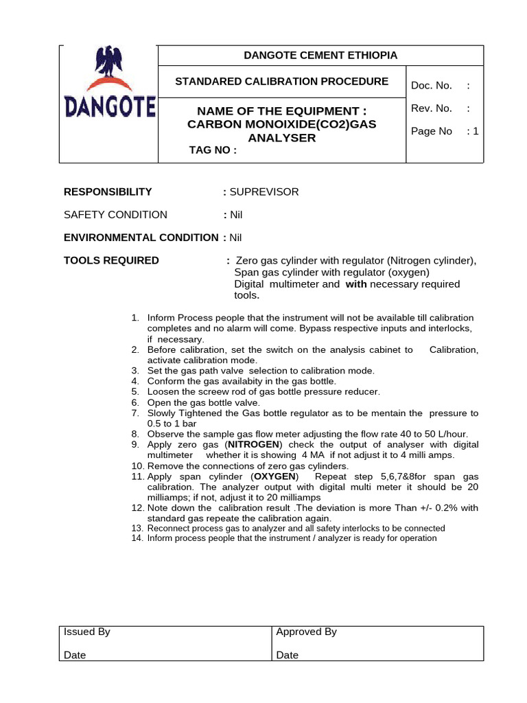 Gas Analyser Pdf Calibration Gases