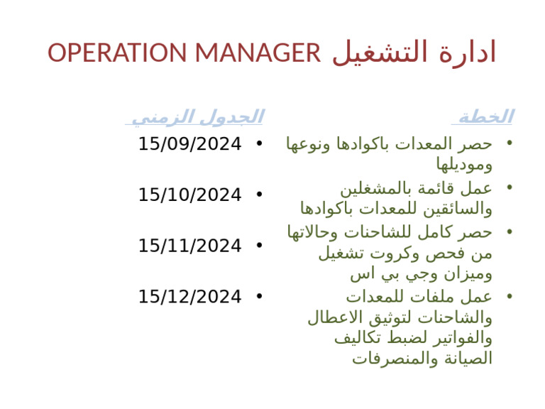 OPERATION MANAGER | PDF