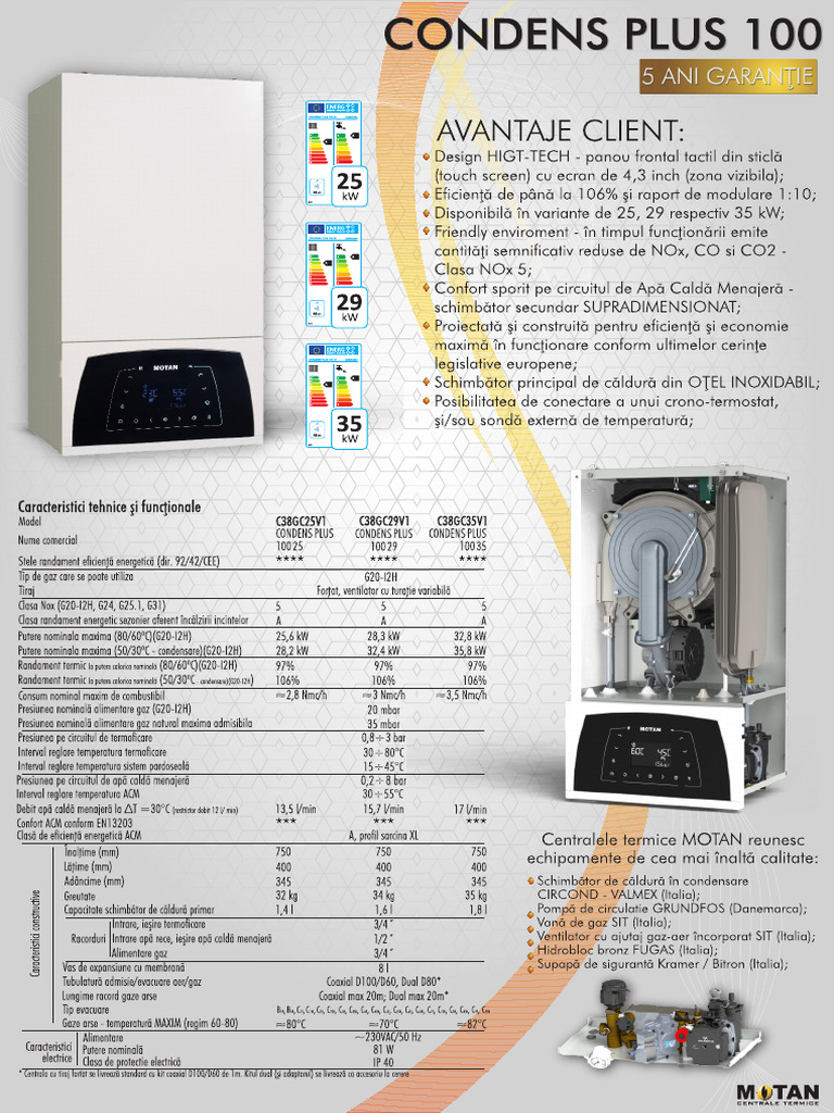 Pliant date tehnice Condens Plus 100 | PDF
