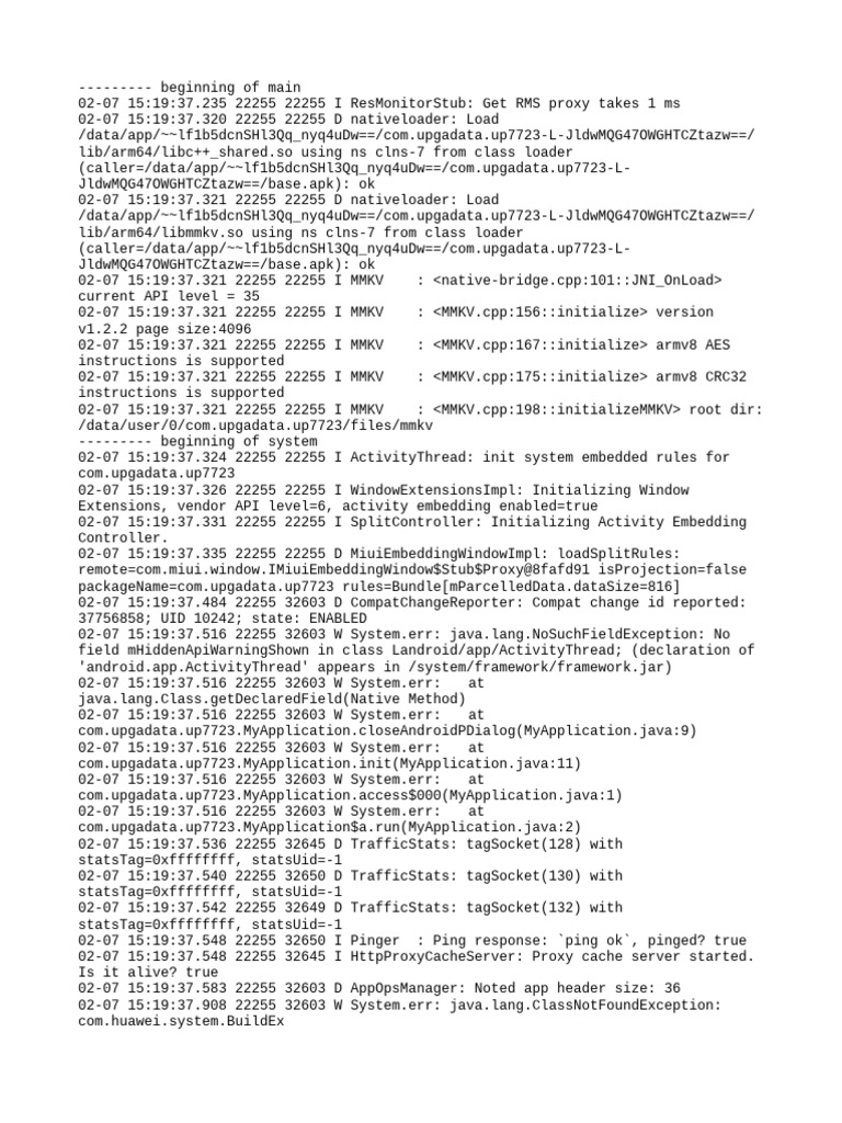 Android App Debug Log Analysis | PDF | Software Engineering | Computing Platforms
