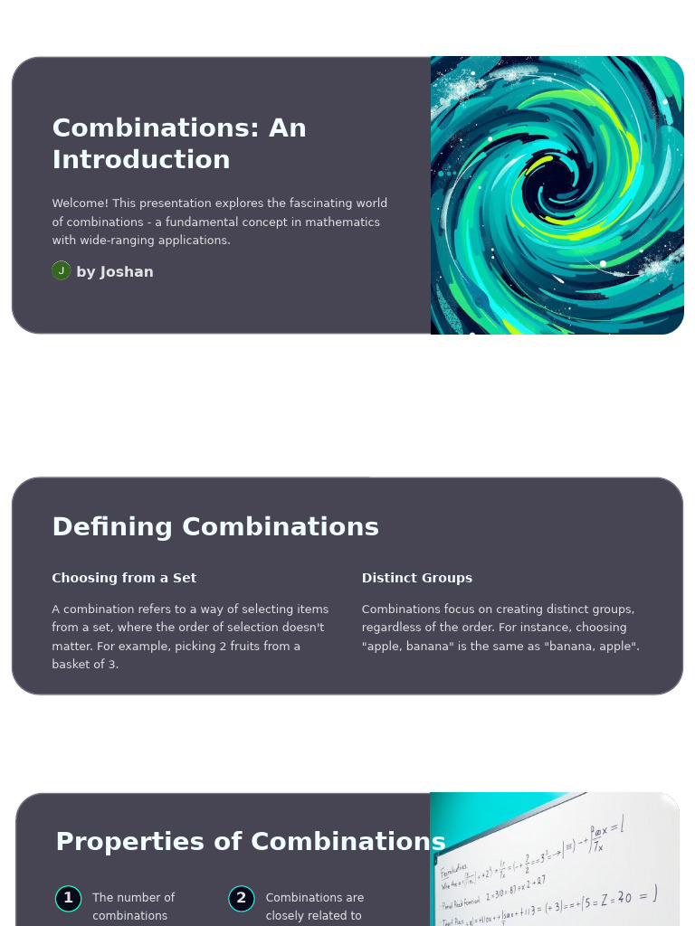 Combinations An Introduction | PDF | Applied Mathematics | Mathematics