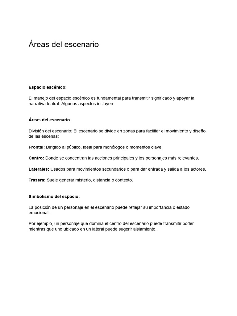 Áreas Del Escenario | PDF