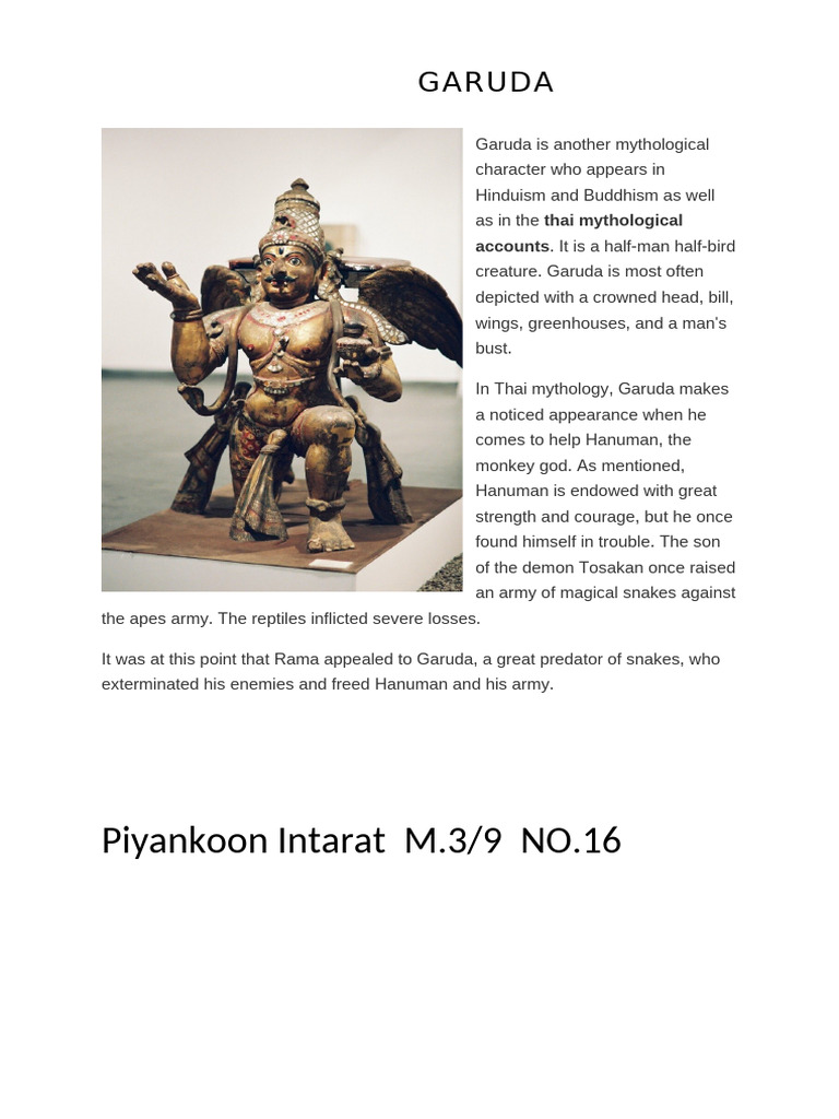 Garuda: Mythical Hero in Hindu and Thai Lore | PDF