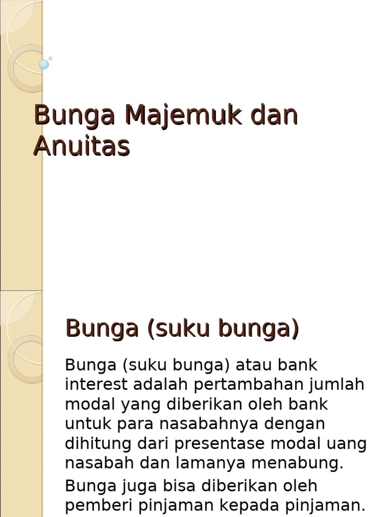 Bunga Majemuk Dan Anuitas Power Poin | PDF
