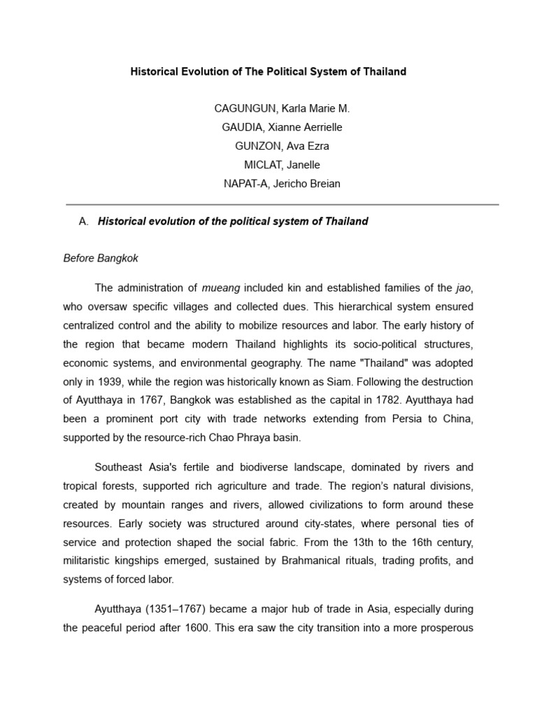 Thailand's Political System Evolution | PDF | Thailand | Economic Growth