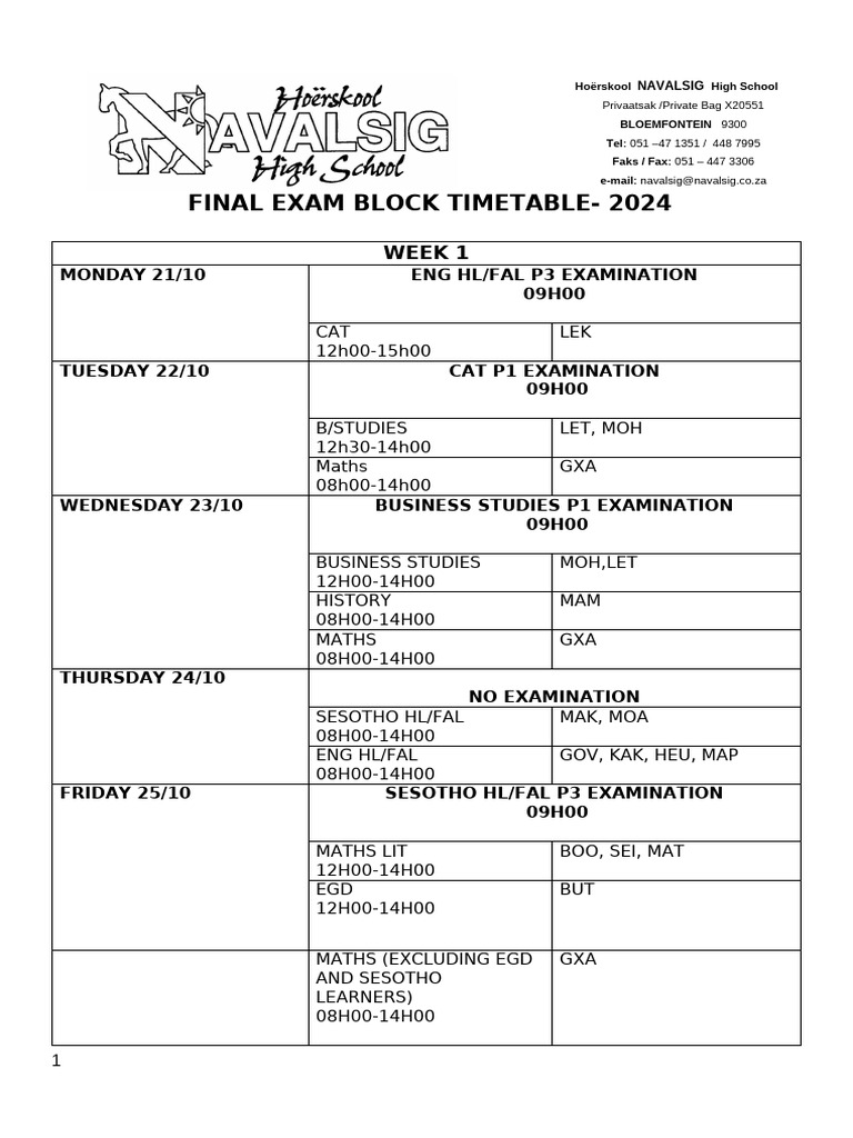 CAMP TIMETABLE | PDF