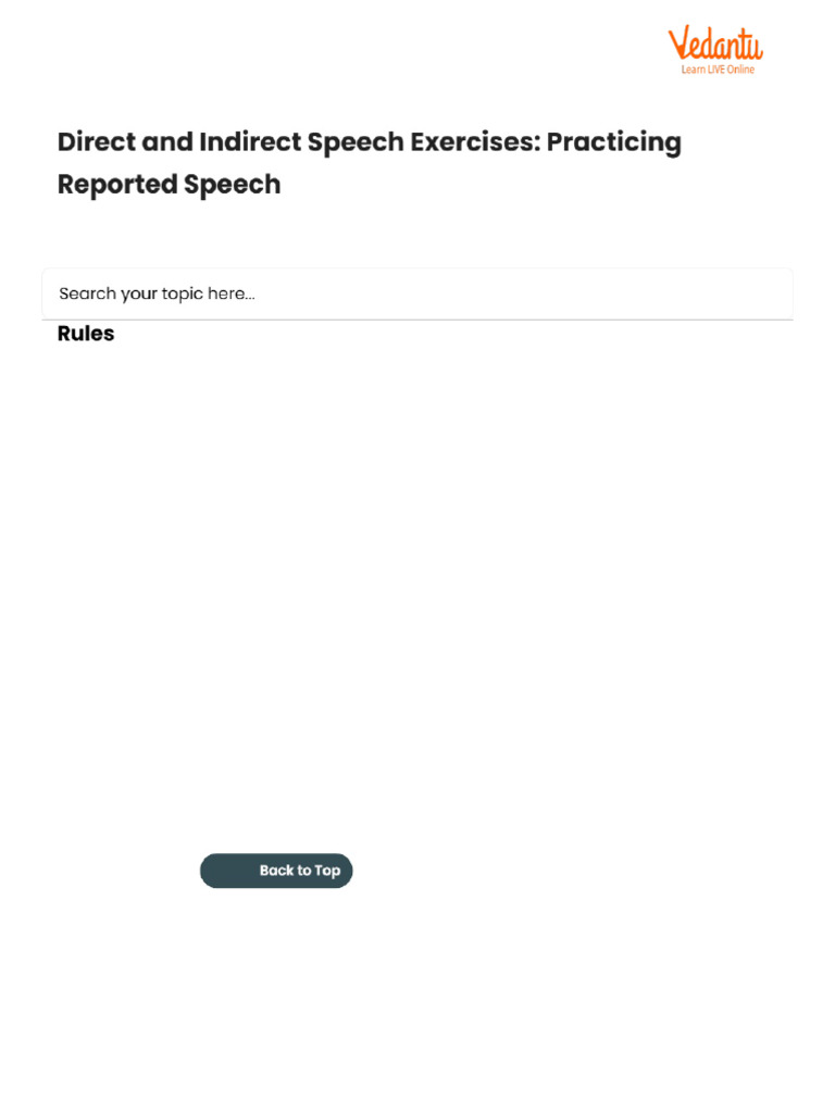 Direct and Indirect Speech Exercises - Practicing Reported Speech | PDF